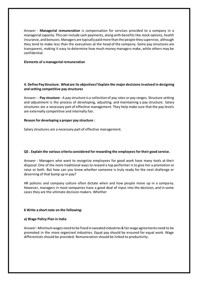 Mu0015 –compensation and benefits | PDF