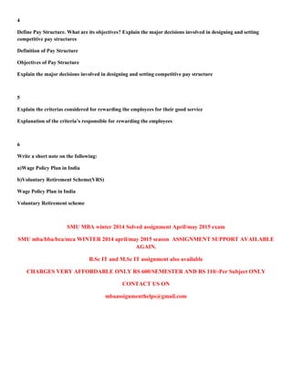 Mu0015 –compensation and benefits winter 2014 | PDF