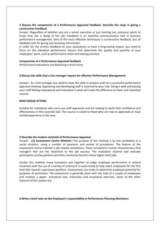 MU0016 – Performance Management and Appraisal | PDF