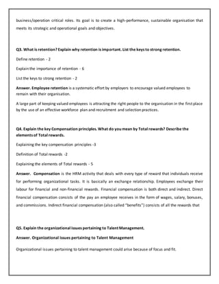 Mu0017 talent management and employee retention | DOCX | Human ...