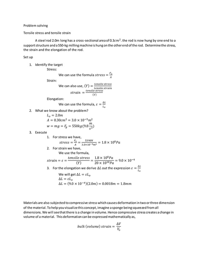Elasticity of materials and the Hooke's law | DOCX