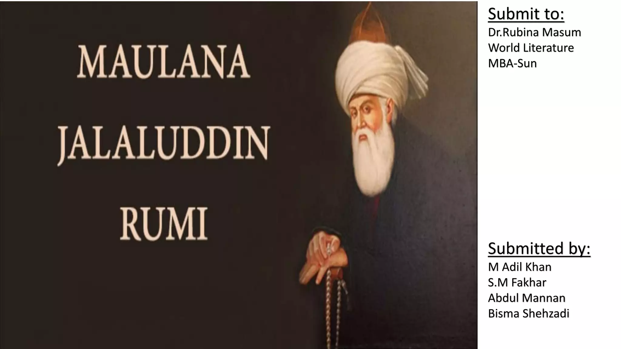 Mualana Jalaluddin Rumi | PPTX