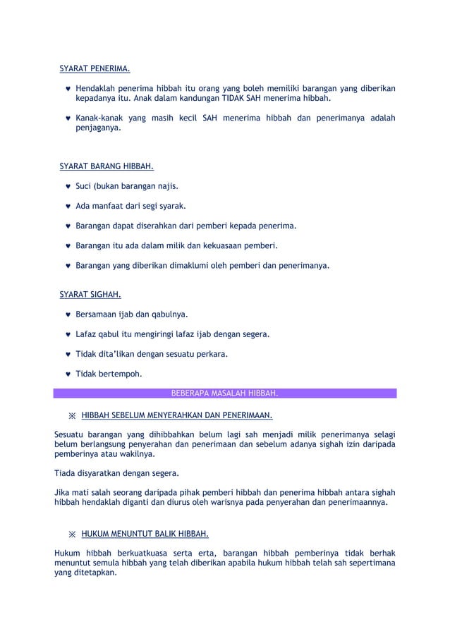 Muamalat, hibbah. | DOCX