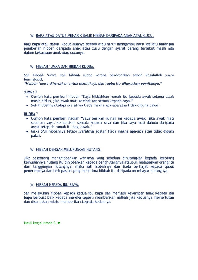 Muamalat, hibbah. | DOCX