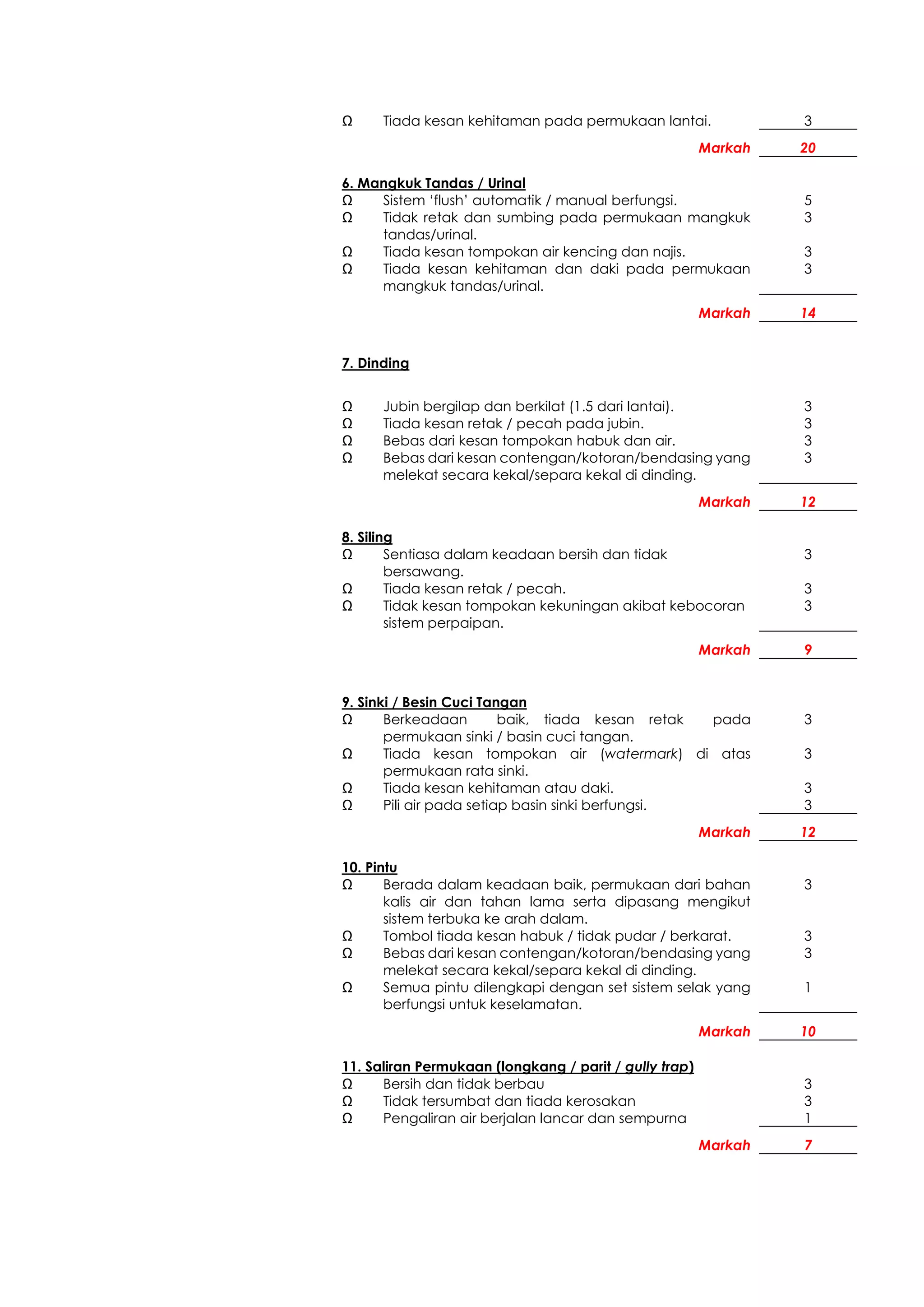 Muat turunborang-penarafan-kebersihan-tandas-sekolah | PDF