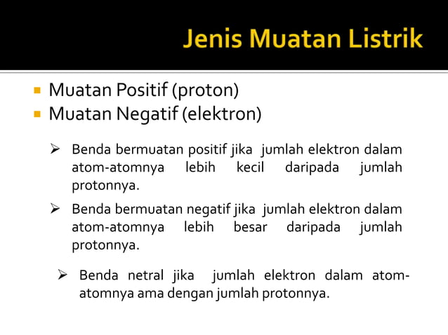 Muatan listrik dan gaya listrik FISIKA SMA | PPTX