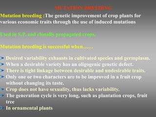 Mutation Breeding in Agricultural Sciences | PPT