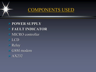 fault detection of transformer using GSM,,,,by YASASWINI.KAGITHALA | PPTX