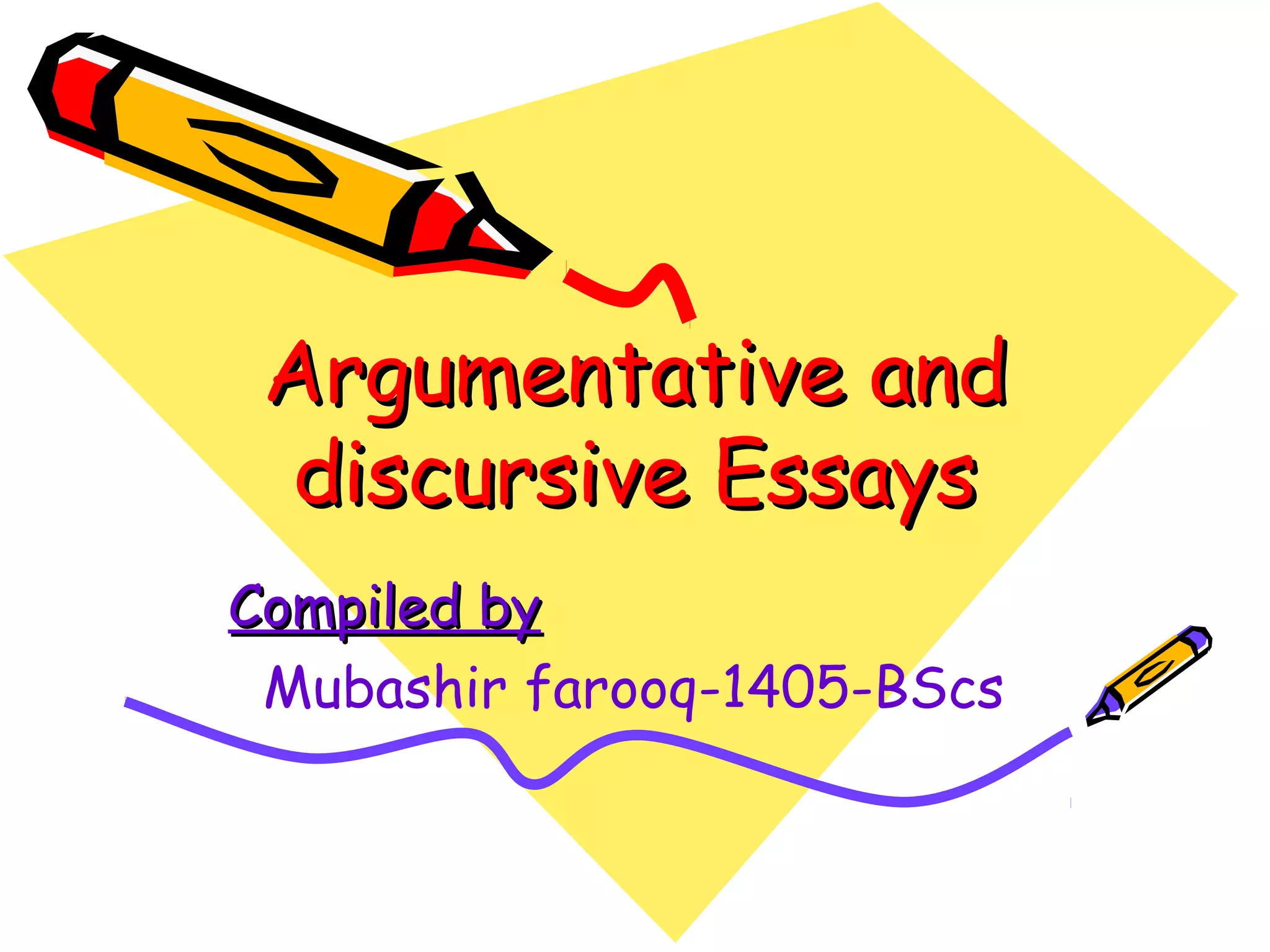 Discursive and Argumentative Essays | PPT
