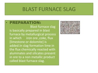 fly ash,silicafume,blast furnace etc | PPTX | Commodities | Economy