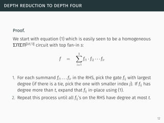 The Chasm at Depth Four, and Tensor Rank : Old results, new insights | PPT
