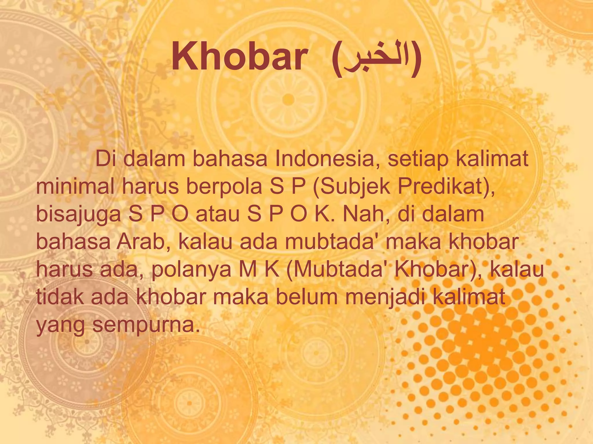 Mubtada’ dan khobar | PPTX