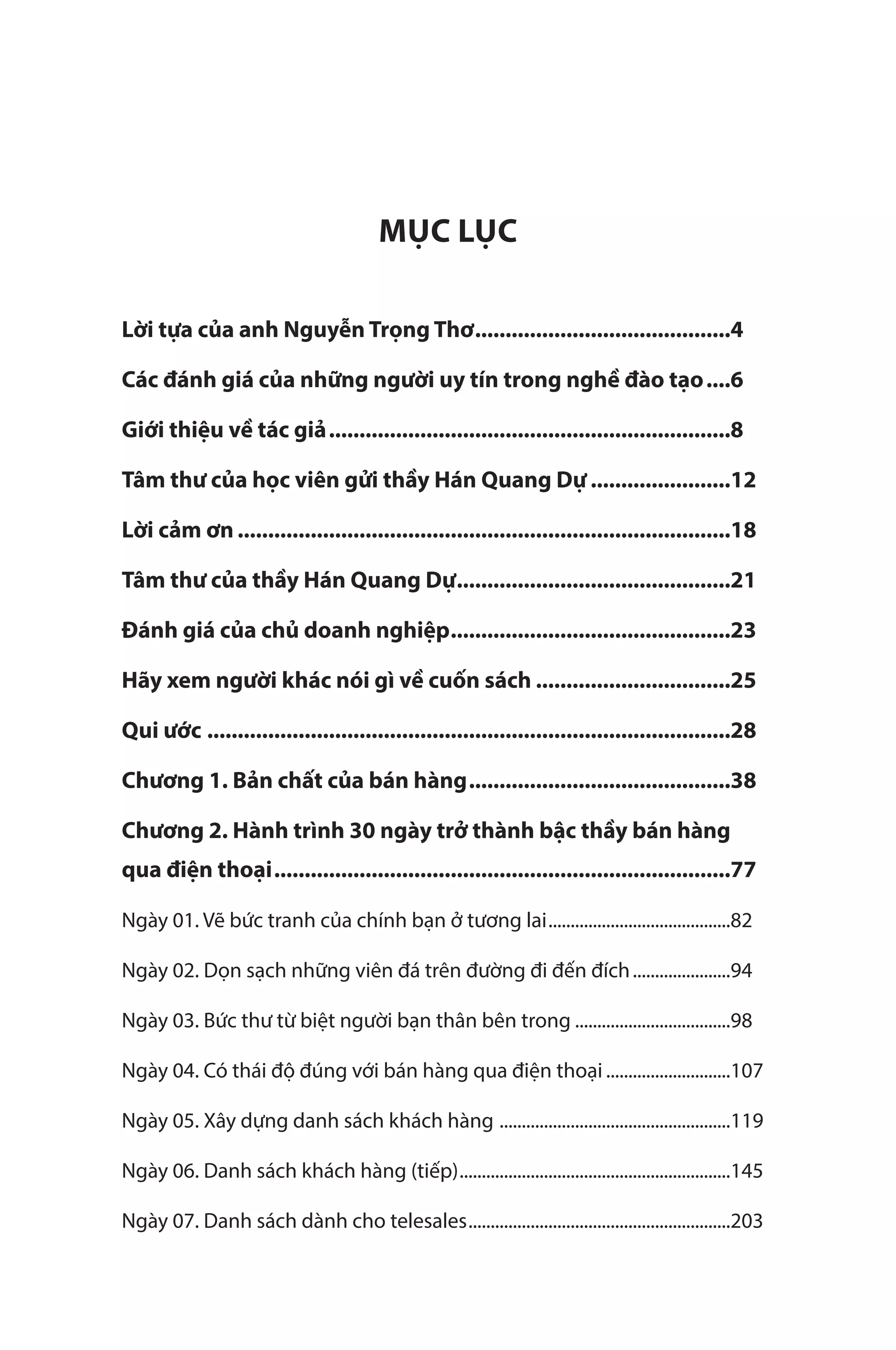 Muc luc-hanhtrinh30ngaybanhangquadienthoai | PDF