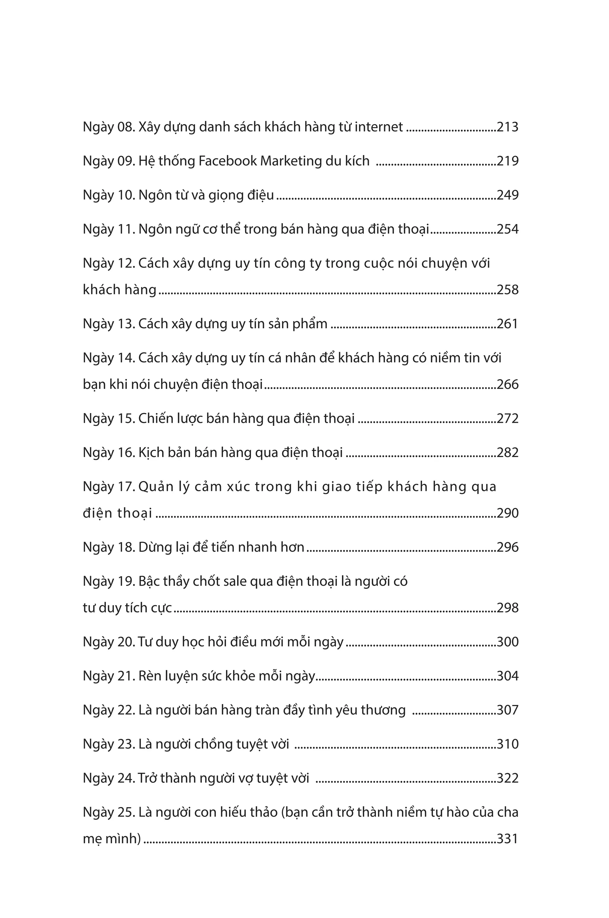 Muc luc-hanhtrinh30ngaybanhangquadienthoai | PDF