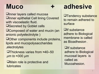 Muccoadhesive drug delivery system | PPT