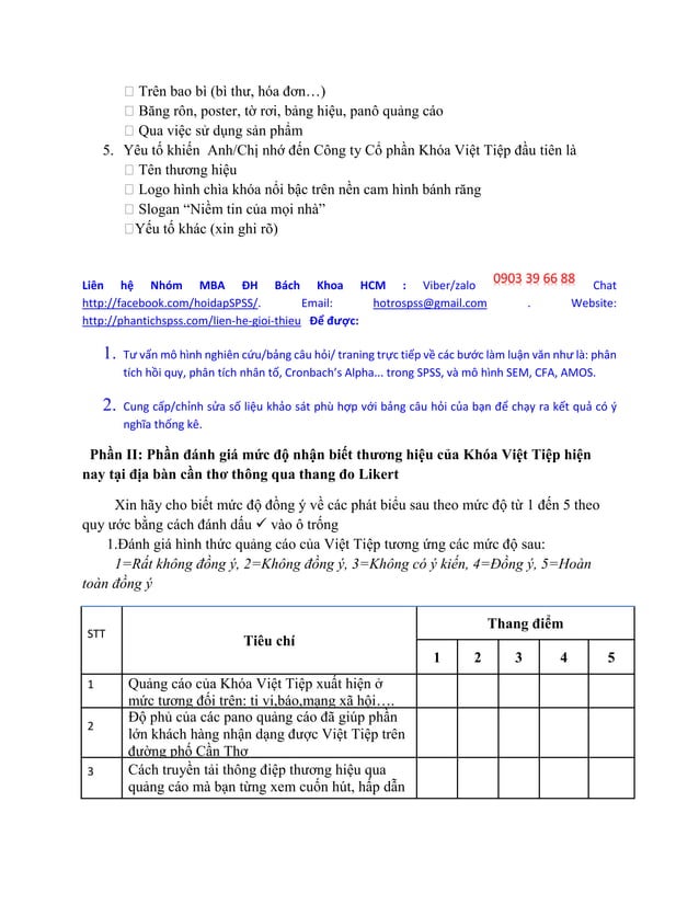 Muc do nhan biet thuong hieu va long trung thanh cua khach hang doi voi thuong hieu khoa viet ...