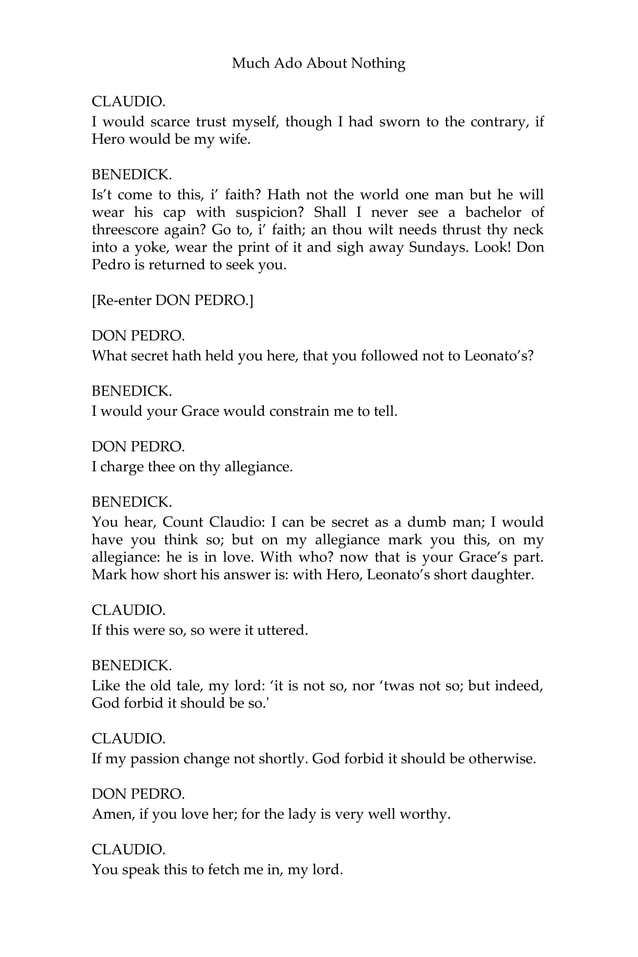Much ado about nothing - william shakespeare | PDF | Comedy | Genres