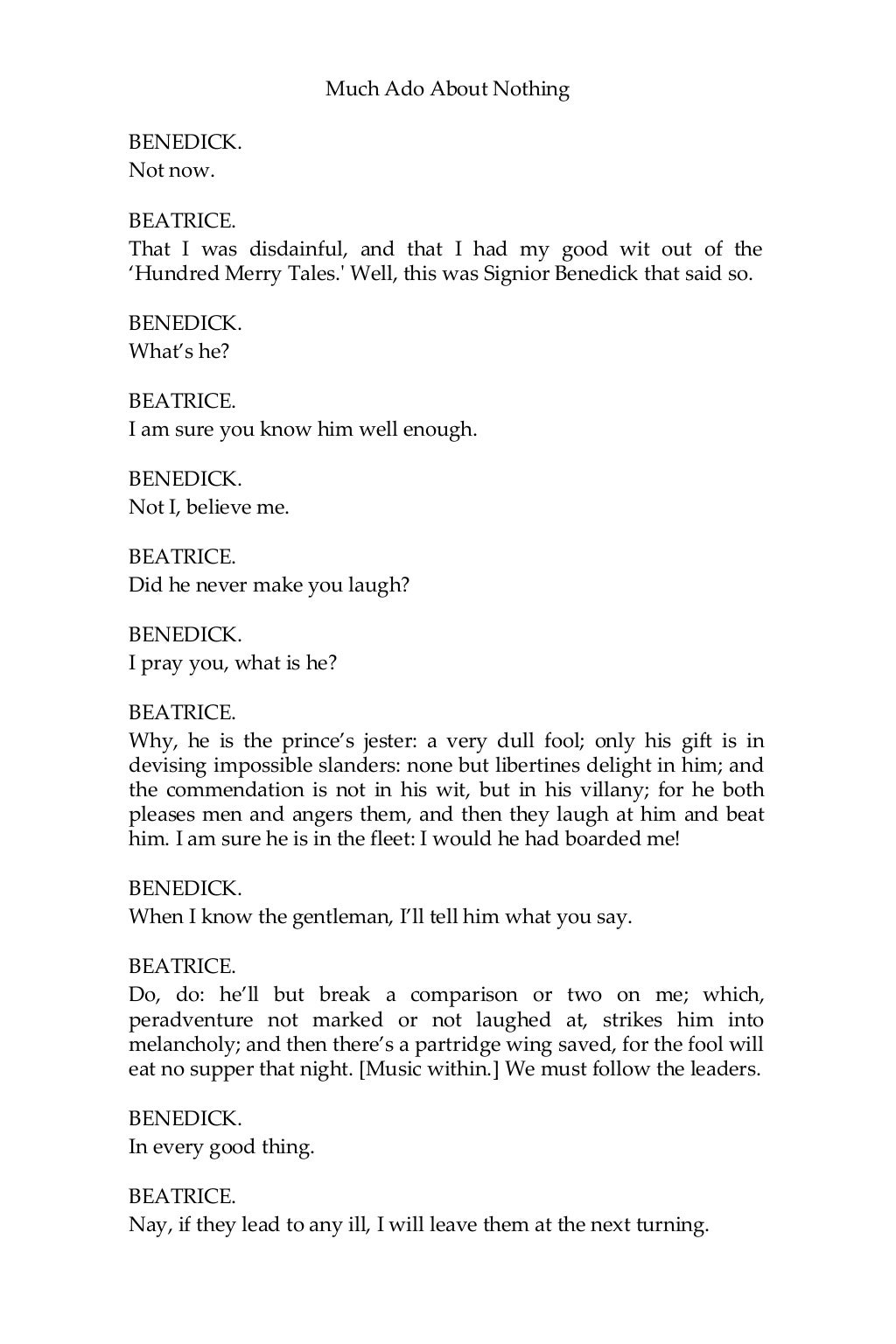 Much ado about nothing - william shakespeare