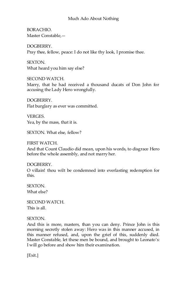 Much ado about nothing - william shakespeare