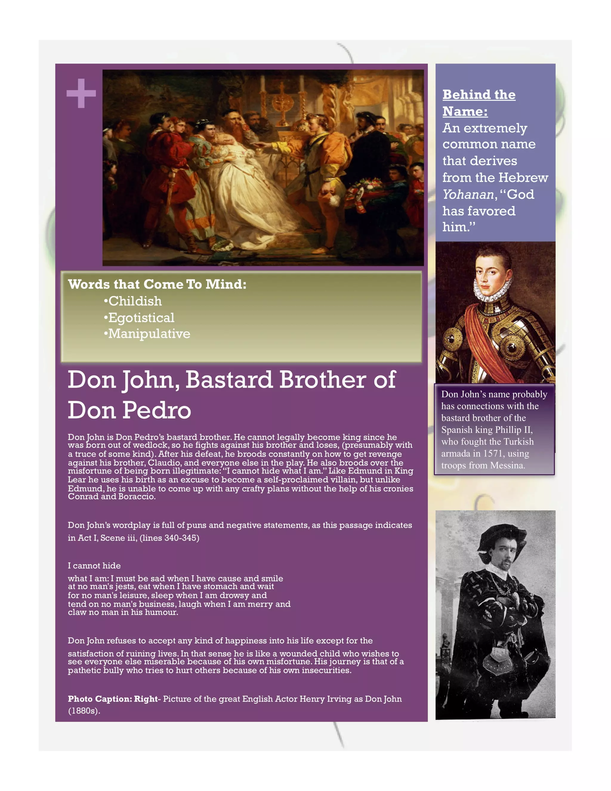 Much Ado About Nothing Character Packet | PDF