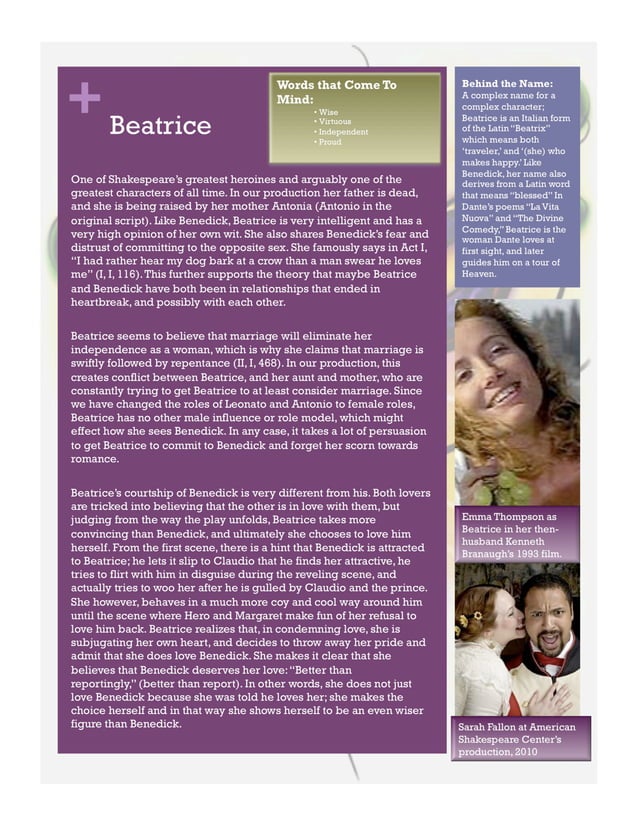 Much Ado About Nothing Character Packet | PDF