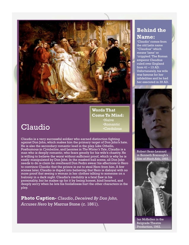 Much Ado About Nothing Character Packet | PDF