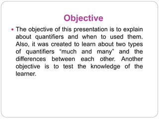 Quantifiers: Much and Many | PPTX