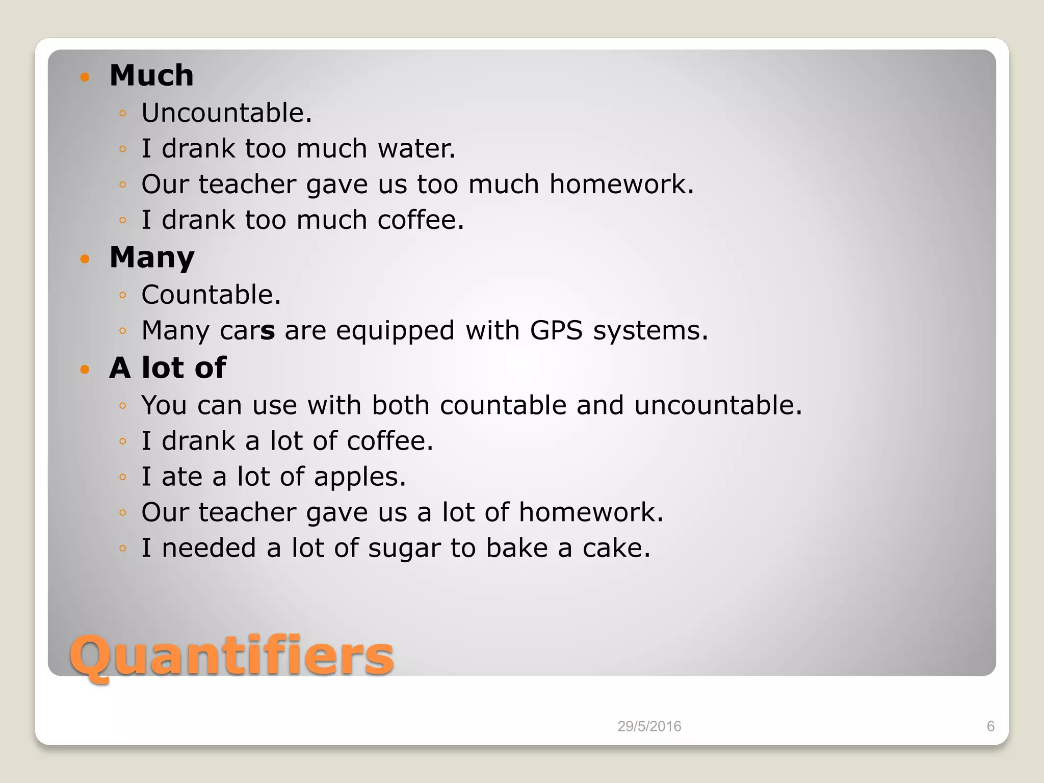 Much many a lot countable or uncountable | PPT