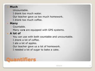 Much many a lot countable or uncountable | PPT
