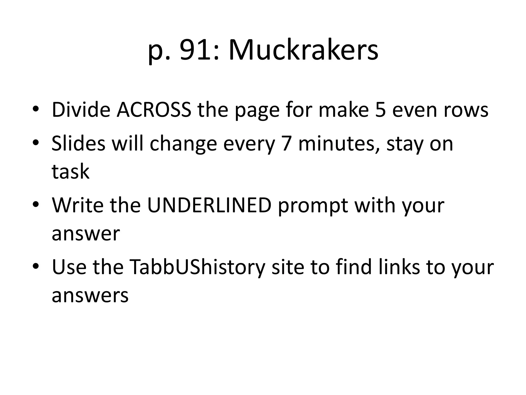 Muckrakers | PPT | Free Download