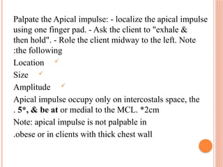 ASSESSMENT OF THE HEART AND NECK VESSELs | PPTX