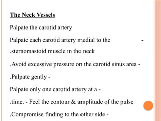 ASSESSMENT OF THE HEART AND NECK VESSELs | PPTX