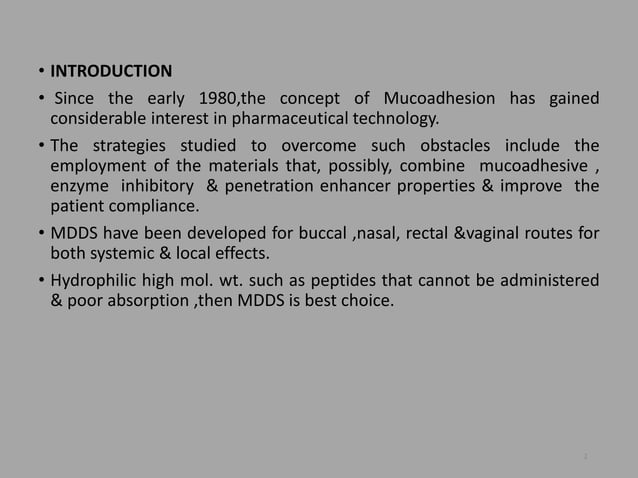 Mucoadhesive drug delivery system | PPTX