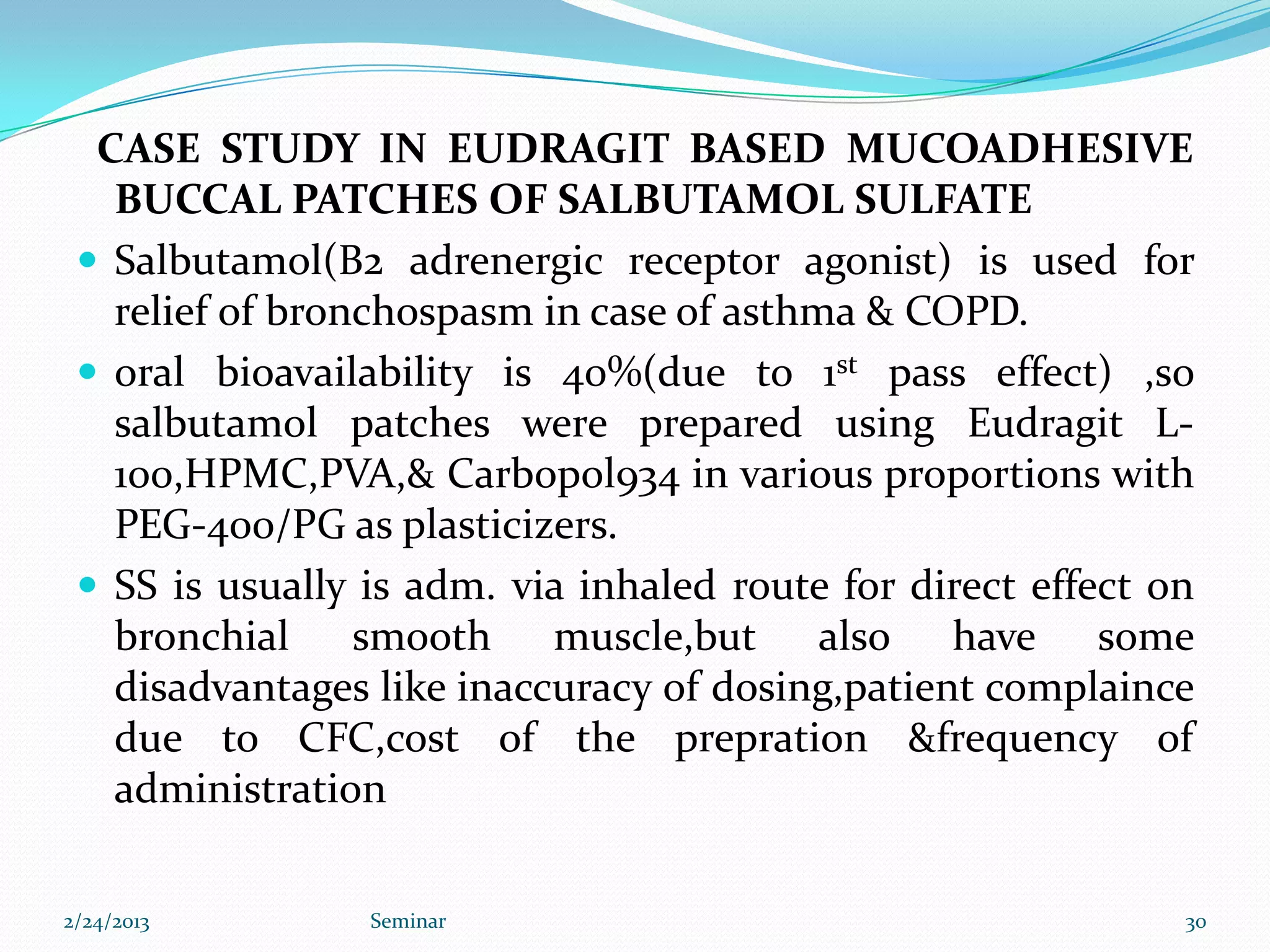 Mucoadhesive drug delivery system | PPTX