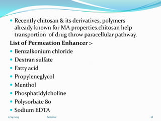 Mucoadhesive drug delivery system | PPTX