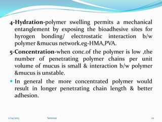 Mucoadhesive drug delivery system | PPTX