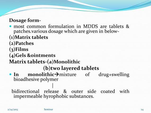 Mucoadhesive drug delivery system | PPTX