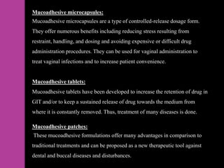 Mucoadhesive drug delivery system | PPTX