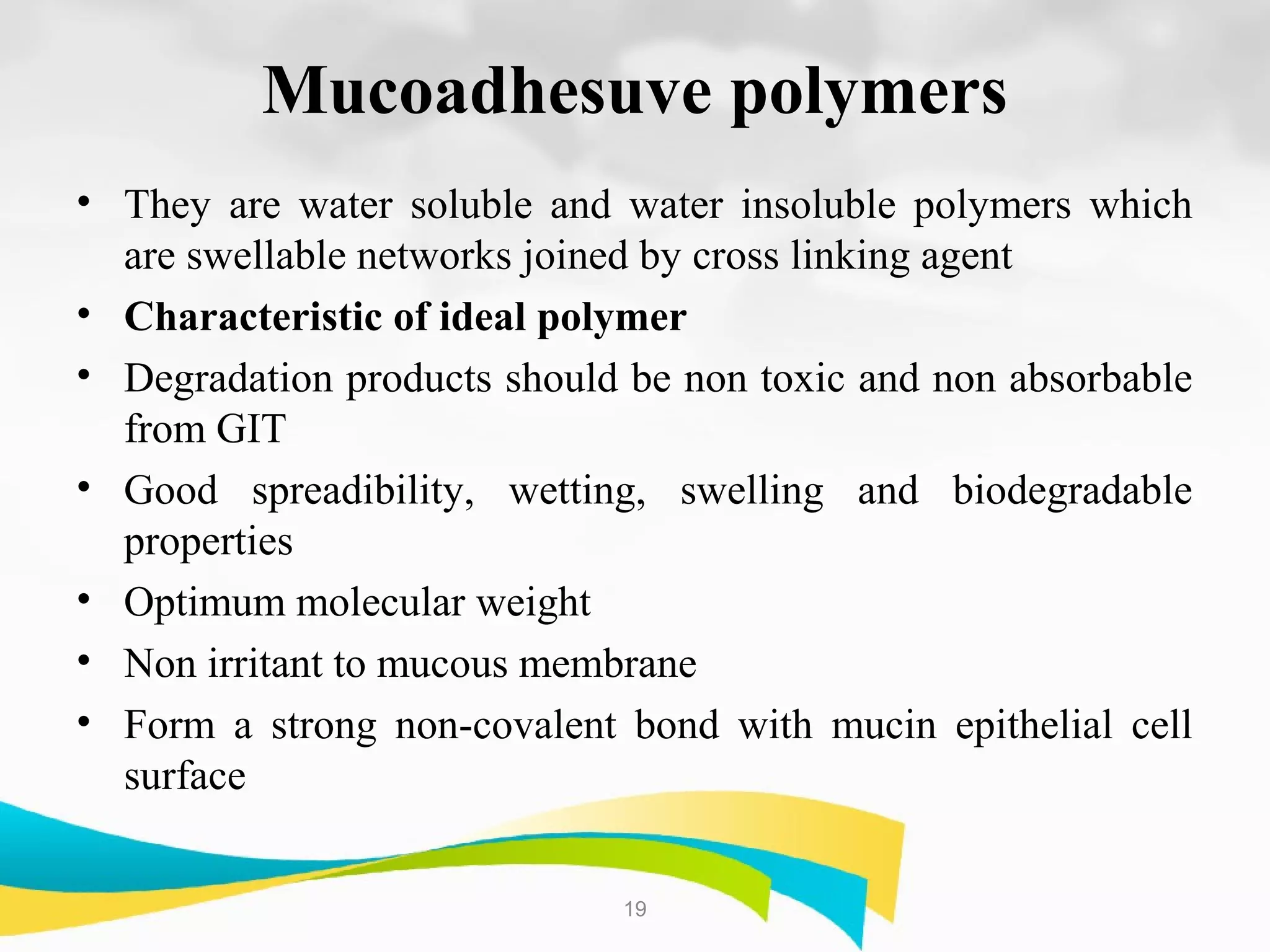 Mucoadhesive drug delivery system | PPT