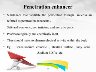 Mucoadhesive drug delivery system | PPT | Chemistry | Science
