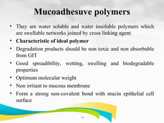 Mucoadhesive drug delivery system | PPT