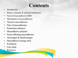 Mucoadhesive drug delivery system | PPT