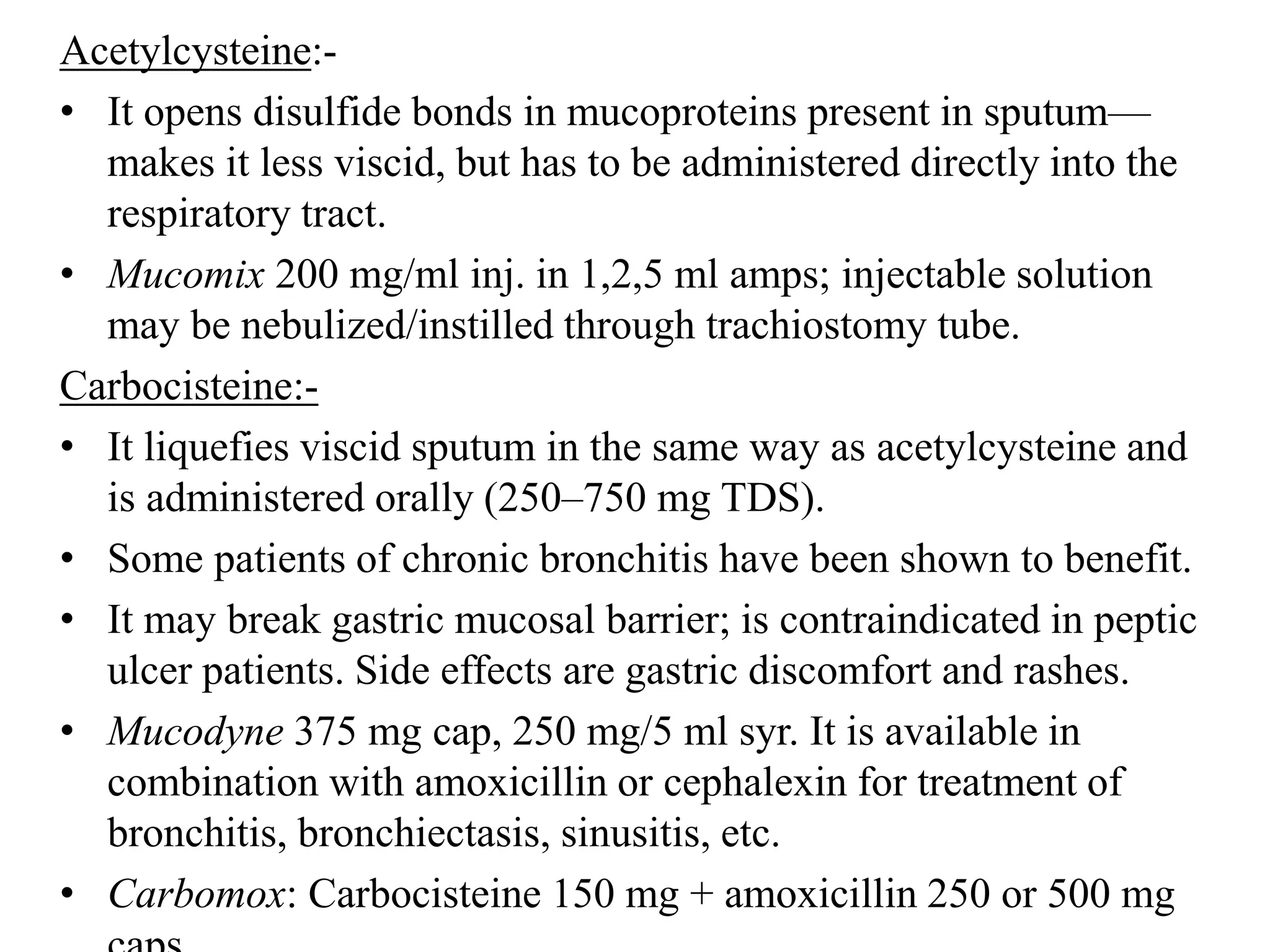 Mucolytics, Expectorants, Antitussives & Bronchodialators.pptx