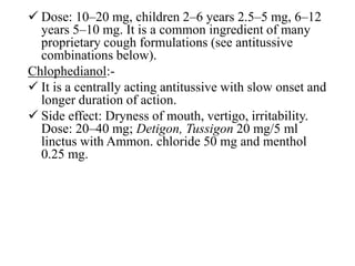 Mucolytics, Expectorants, Antitussives & Bronchodialators.pptx