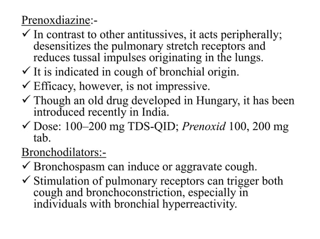 Mucolytics, Expectorants, Antitussives & Bronchodialators.pptx | Lung ...