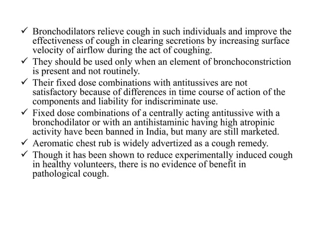 Mucolytics, Expectorants, Antitussives & Bronchodialators.pptx | Lung ...