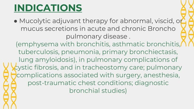 Mucolytics pharmacology | PPTX | Lung and Respiratory Health | Diseases ...