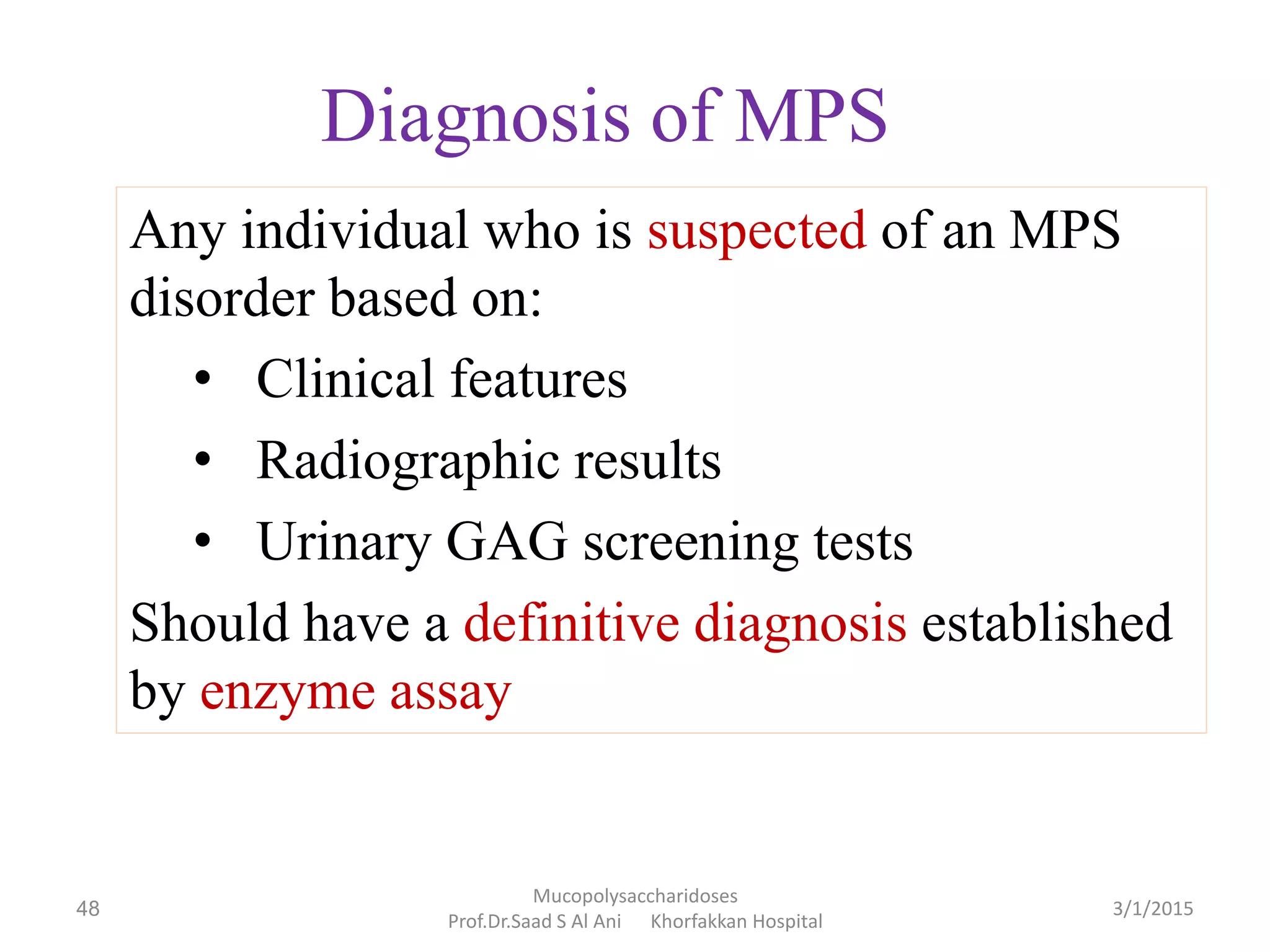 Mucopolysaccharidoses | PPTX