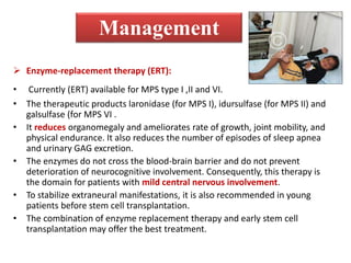 Mucopolysaccharidoses in children | PPTX