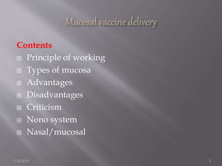 Mucosal and transdermal vaccination | PPTX